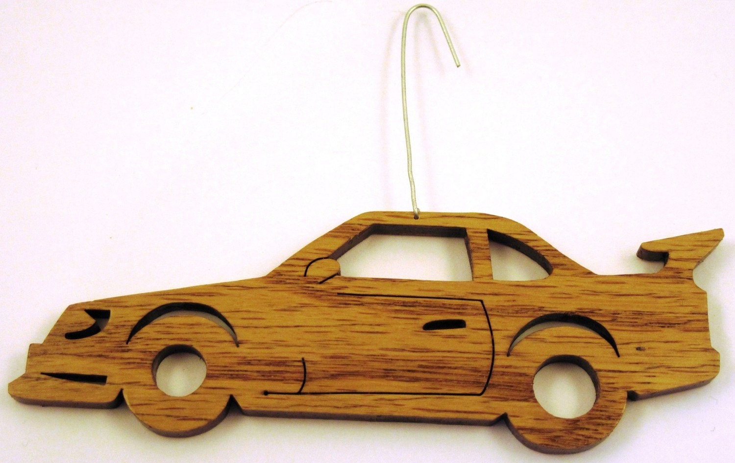 Scroll saw cut wooden race car ornament83c by ScrollSawTreasures