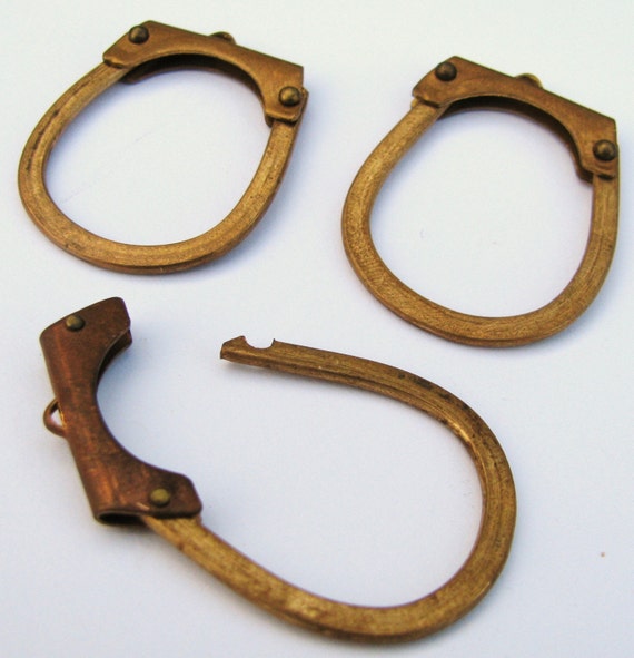 Items similar to 4 Extra Large Vintage Brass Key Rings\/Charm Holders ...