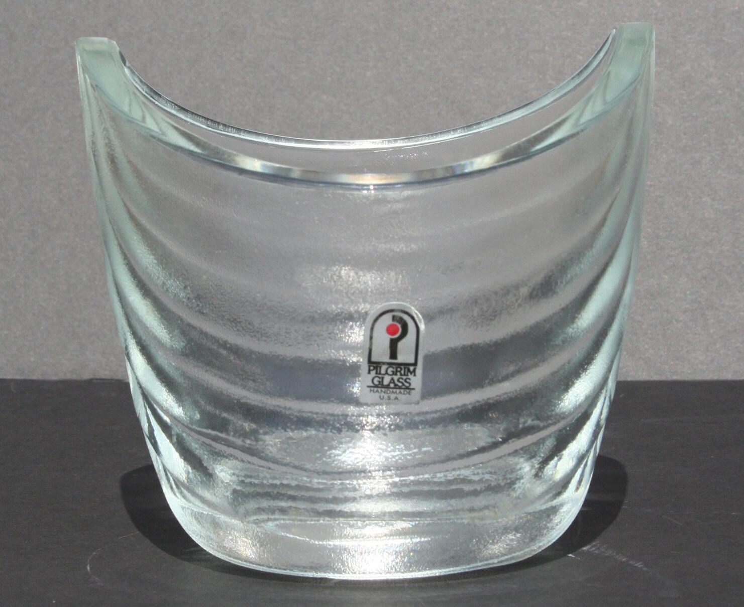 Vintage Modernist Pilgrim Glass Frosted Glass Vase by Modnique