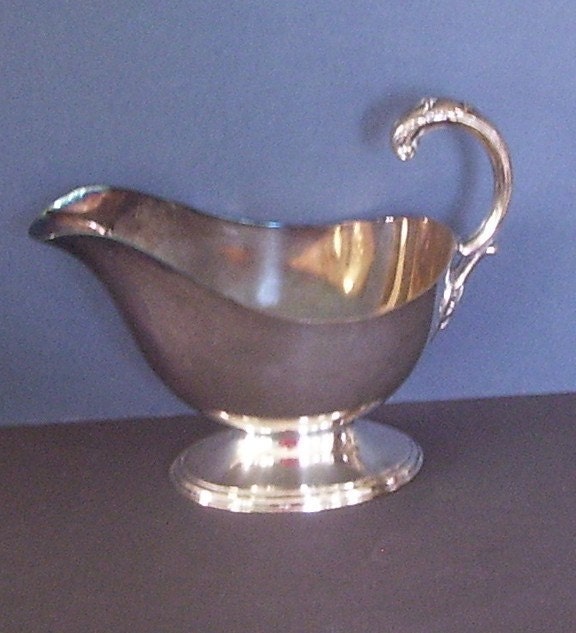 Vintage Silverplate Gravy Boat, Serving Pitcher, Houseware, Curved ...