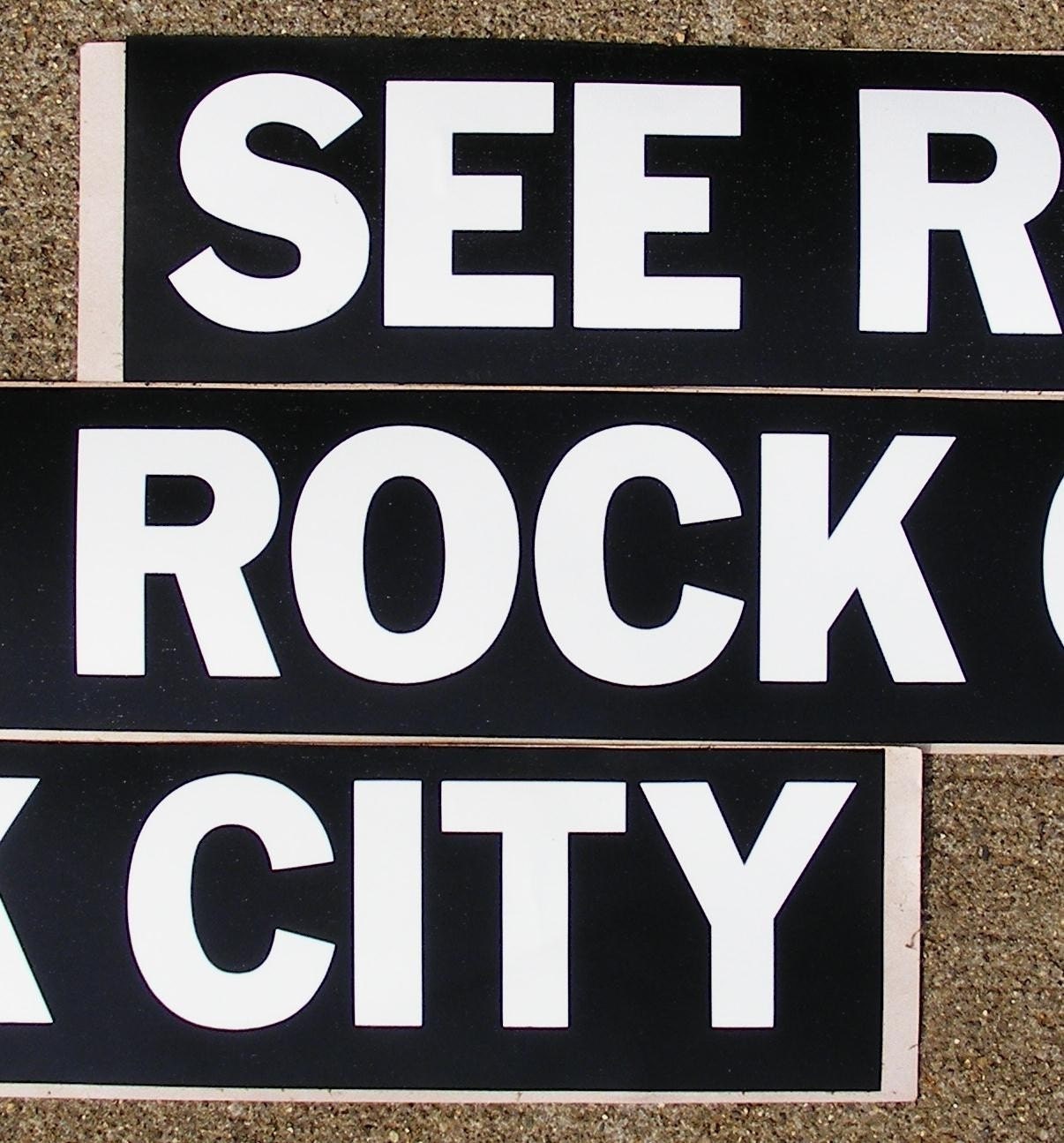 See Rock City vintage bumper sticker black and white road