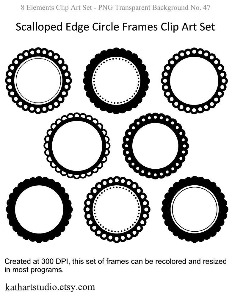 Scalloped Circle Clip Art