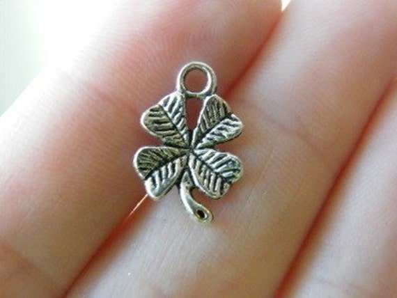 BULK 50 Four leaf clover charms antique silver by nicoledebruin