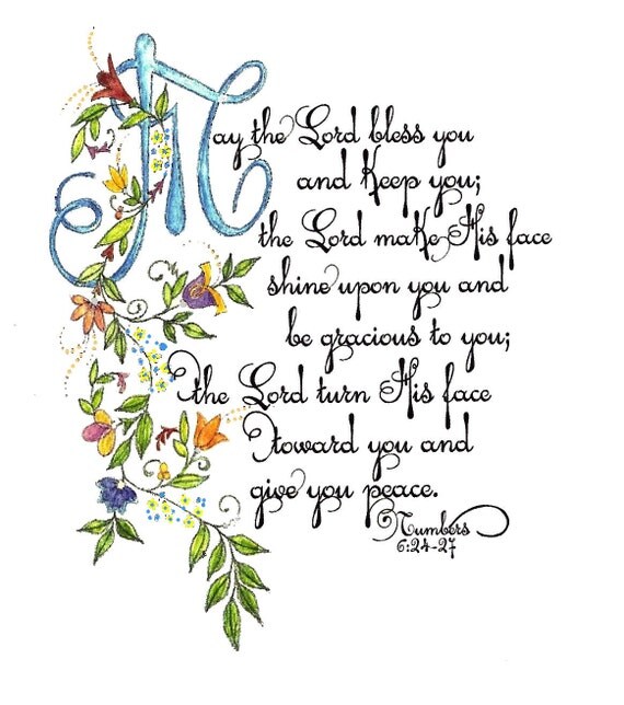 Items similar to Scripture Art Numbers 6:24-27 on Etsy
