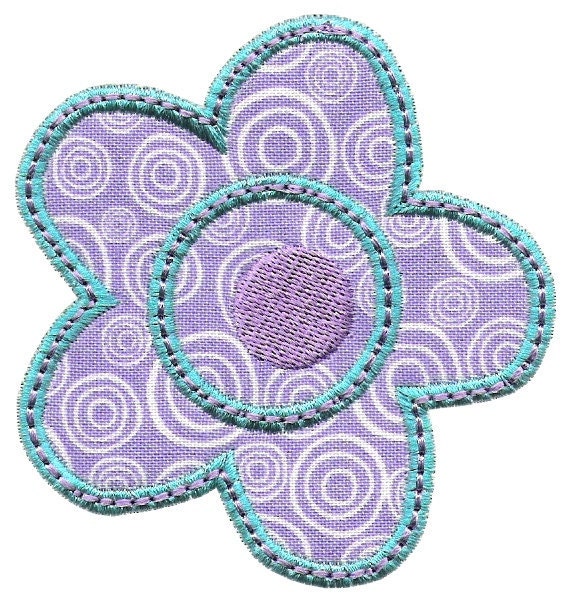 Flower applique embroidery design. Simple flower by Embroidalot