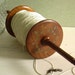 Wooden Kite String Spool Vintage with brass inlay