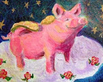 Popular items for folk art pig on Etsy