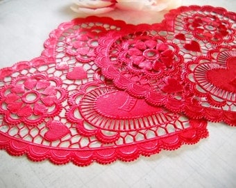 Red paper doilies | Etsy