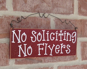 Free Shipping NO SOLICITING No Flyers SIGN brown for home