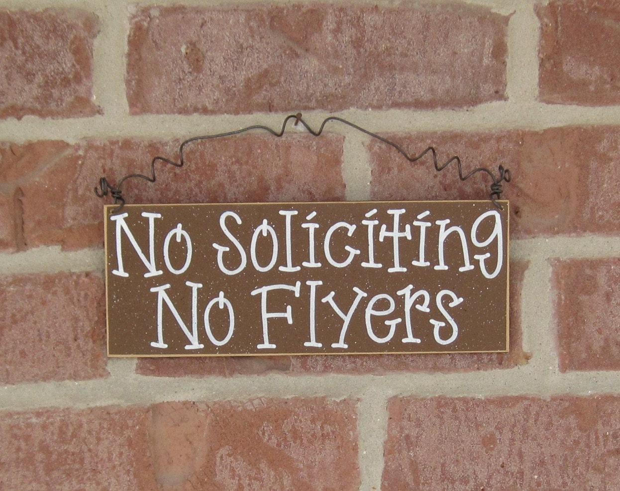 Free Shipping NO SOLICITING No Flyers SIGN brown for home