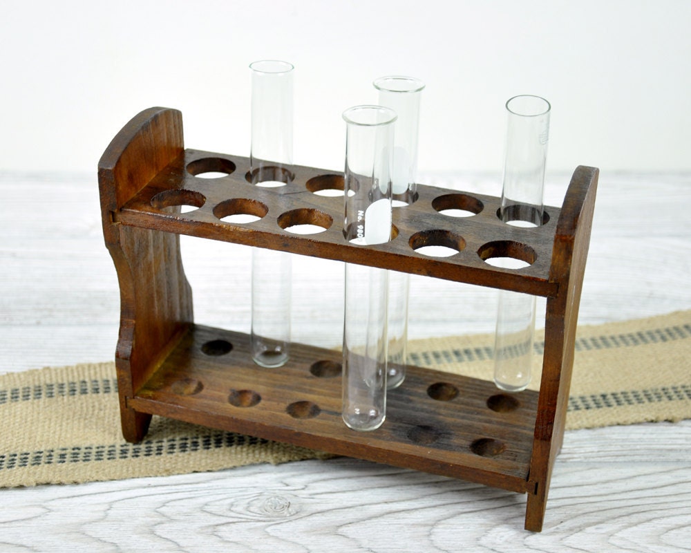 Vintage Chemistry Test Tube Rack Wood Test Tube Rack