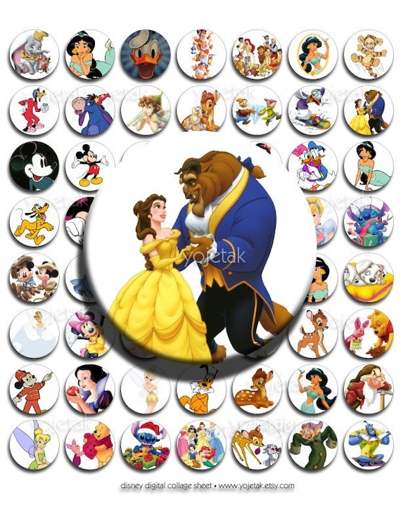 Disney Characters No. 2 1 inch Circles Digital Collage