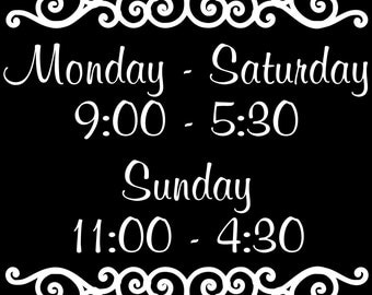 Store hours sign | Etsy