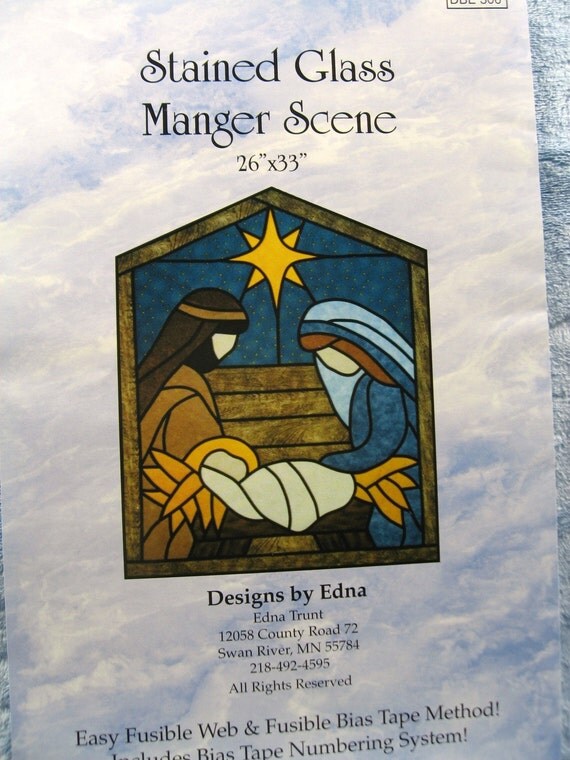 Stained Glass Manger Scene Pattern by Designs by Edna