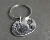 Unique handprint keychain related items | Etsy