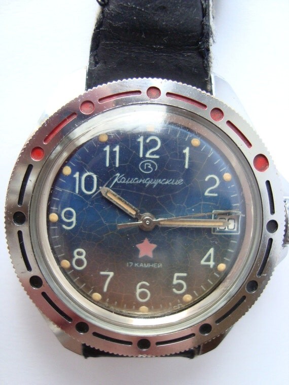 Vintage Soviet Russian Army Watch Vostok Commander