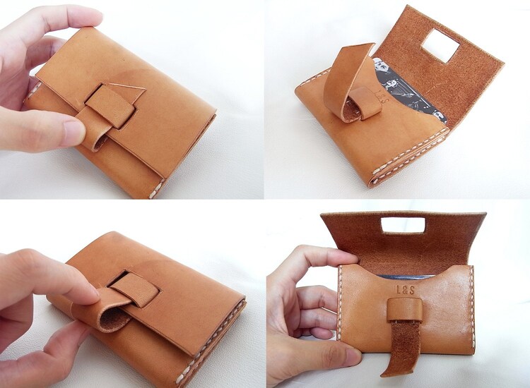 Handmade leather card holder made to order by LoraynLeather