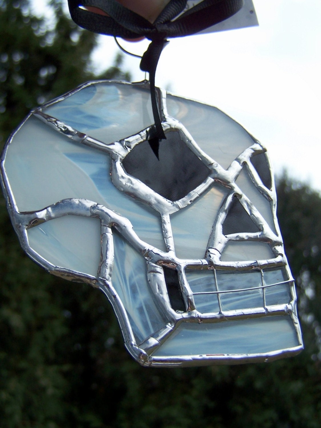 Stained Glass Skull Suncatcher