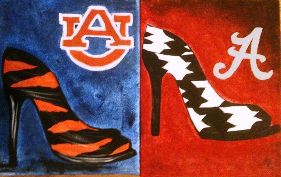 Items similar to Alabama or Auburn High Heel on Etsy