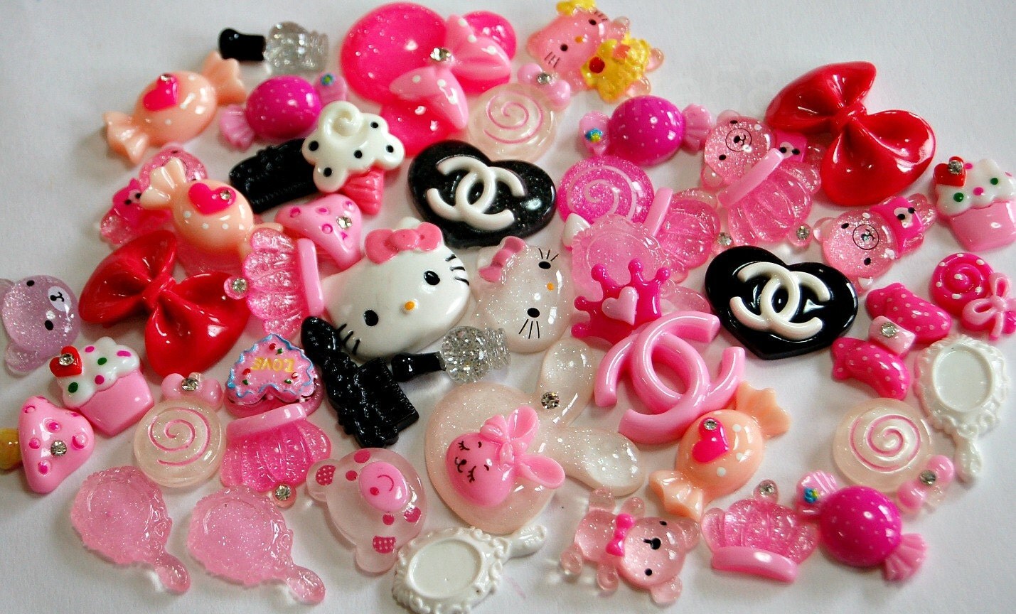 decoden supplies kawaii cabochons bulk princess 50 pcs