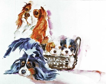 Cocker Spaniel Black Watercolor Dog Print SIGNED by the by ratafia