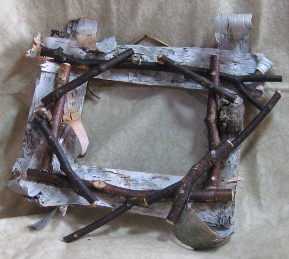 Rustic Twig and Birch Bark 5 x 7 Picture Frame 1216f3