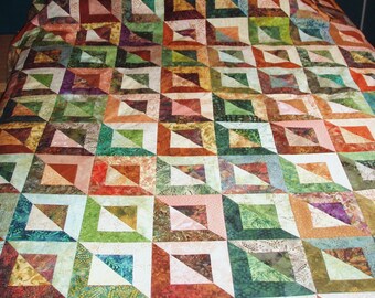 Quilt Queen Size Braided Pattern in Burgundy Maroon by NHQuiltArts