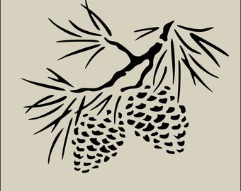 Pine cone stencil | Etsy