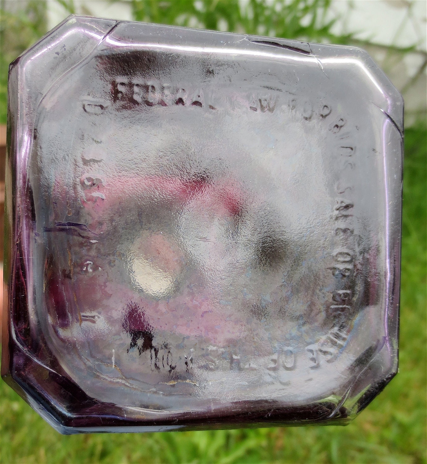 Vintage 1960's-1970's Purple Glass Liquor Bottle by delilahsdeluxe