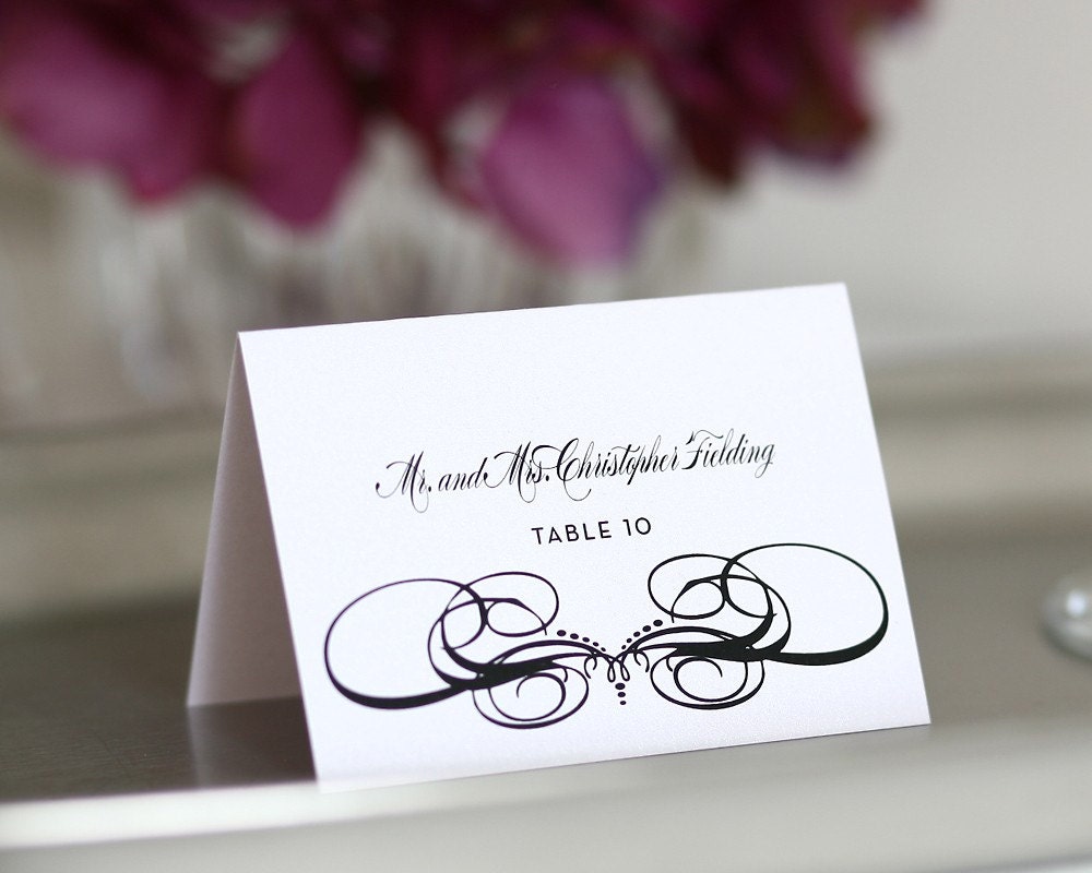 Tented Place Cards, Metallic Paper, French Decadence Design, Deposit to ...
