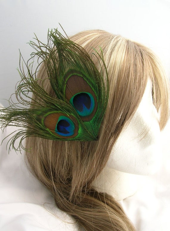 Peacock Feather Fascinator 5 Fastener And 12 By Castlememories