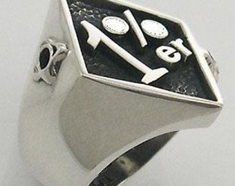 THE Pagans 16s ring sterling silver 1%er Outlaw one percenter