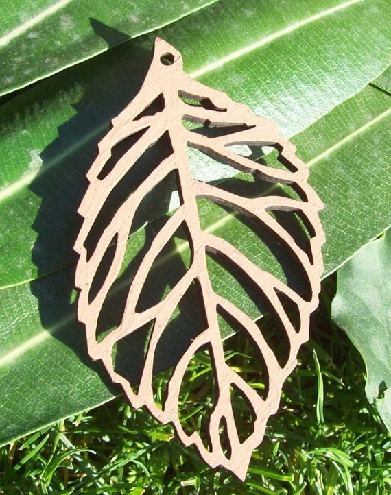 Laser Cut Birch Wood Filigree Leaf by PhoenixLaser on Etsy