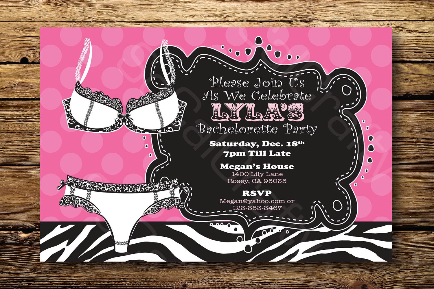 Items similar to Pretty In Pink Lingerie Theme Bachelorette Party ...