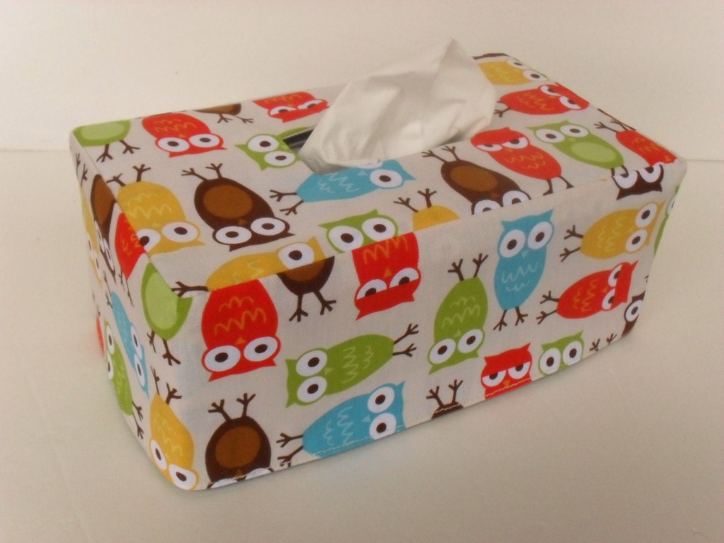 Cute Owl Rectangle Reversible Tissue Box Cover