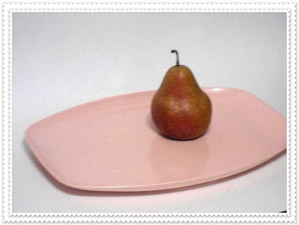 Vintage Large PINK MELMAC Serving Platter / Stetson Melmac Dinnerware ...