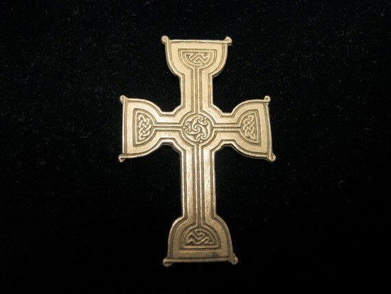 Rare BOB MAURUS Gallo PEWTER Celtic Cross Pendant by FleaFlirt