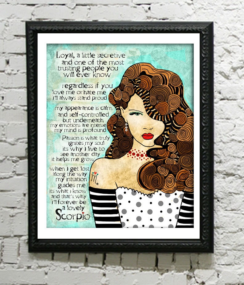 Scorpio art print CUSTOMIZABLE Astrology October by studio3ten