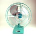 Large Turquoise fan 1950s