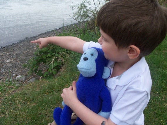 Blue Stuffed Monkey Toy