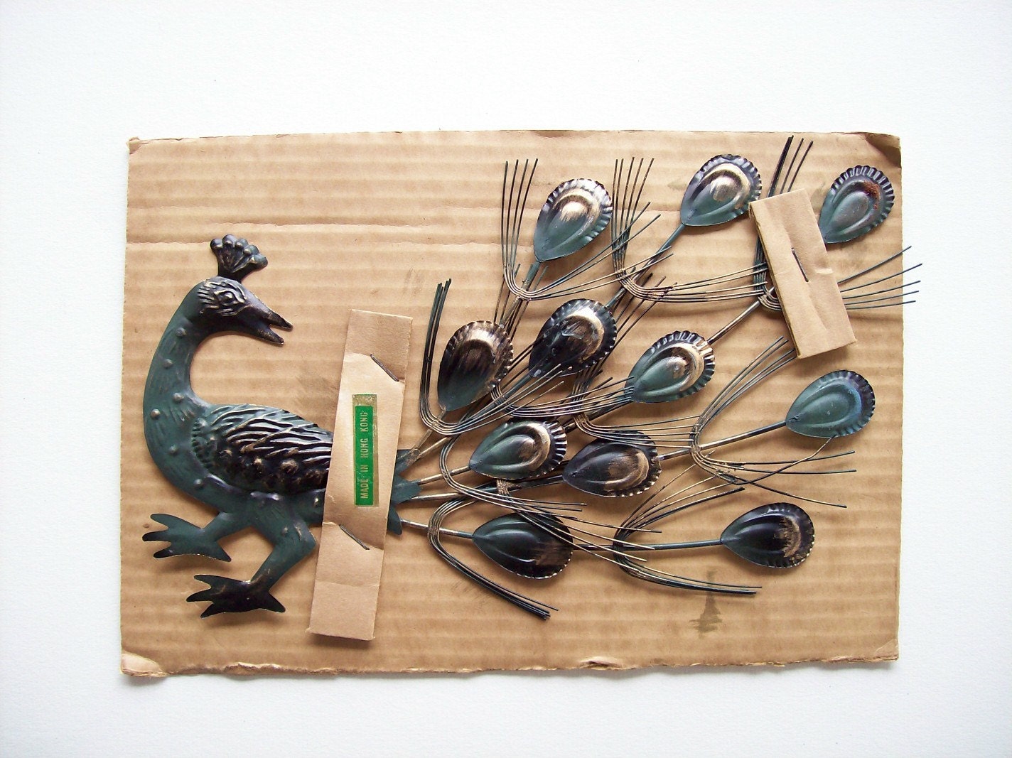 Vintage Metal Peacock Wall Decor