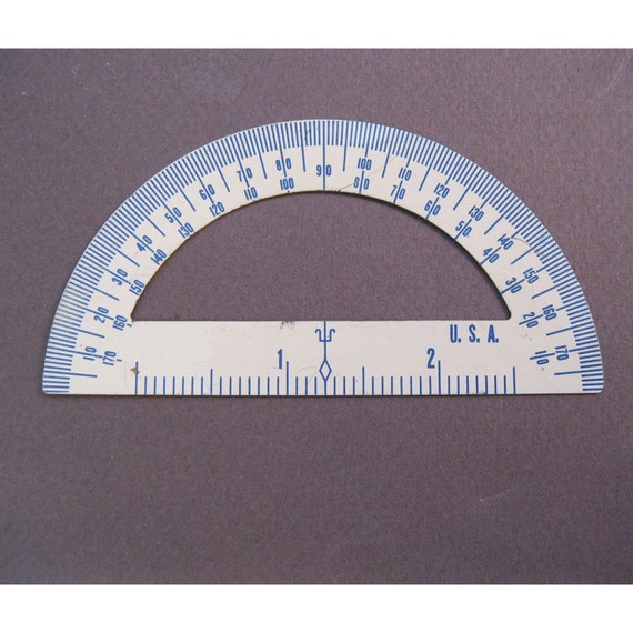 vintage metal PROTRACTOR for the mathletic folks by theartfloozy