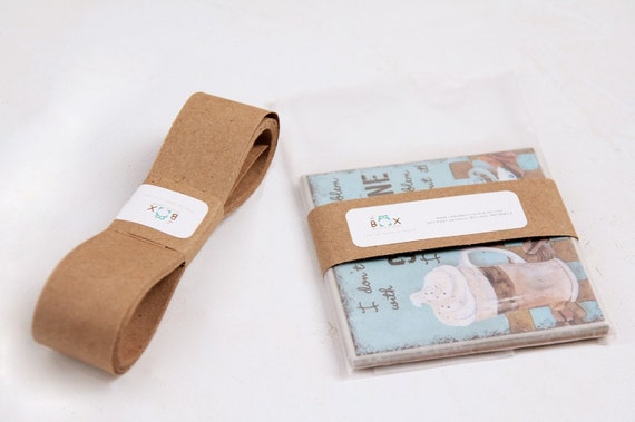 KRAFT 100 Percent Recycled Paper Ribbon 5 Yards by leboxboutique