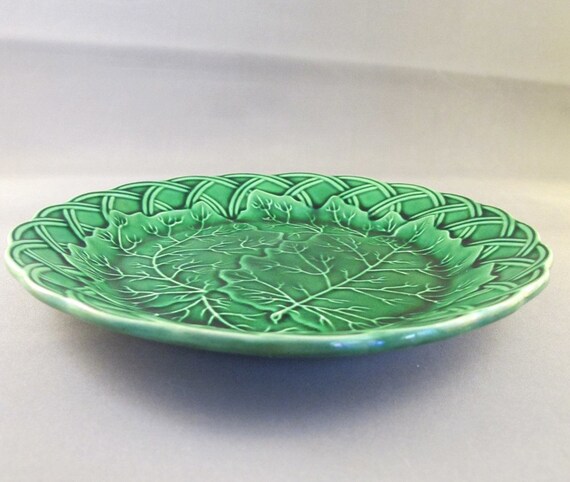 Vintage Antique Majolica Greenware Plate