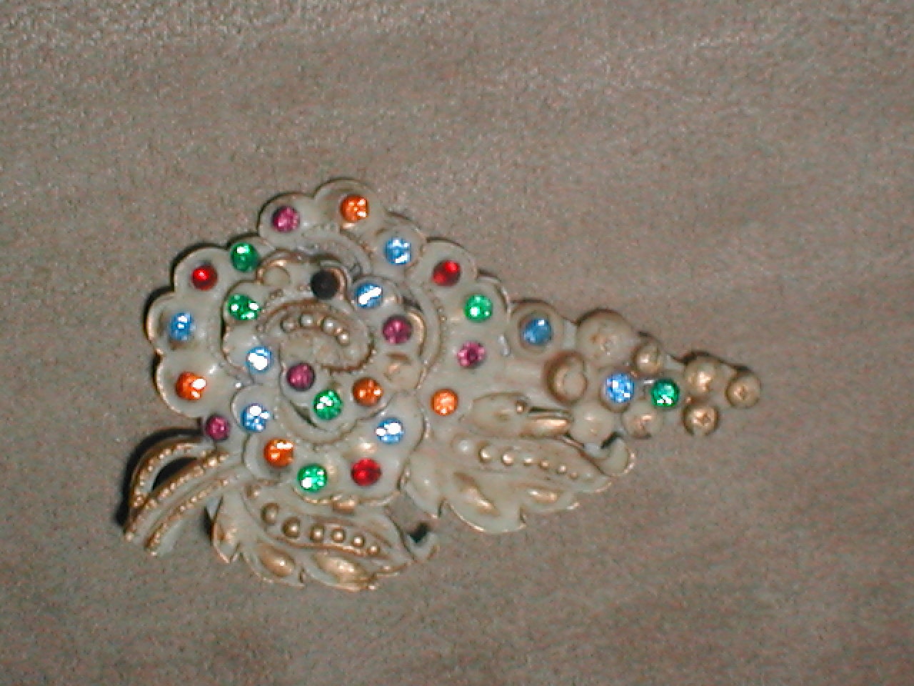 Vintage Celluloid Rhinestone Brooch Haute Juice
