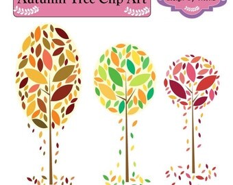 Popular items for autumn tree clip art on Etsy