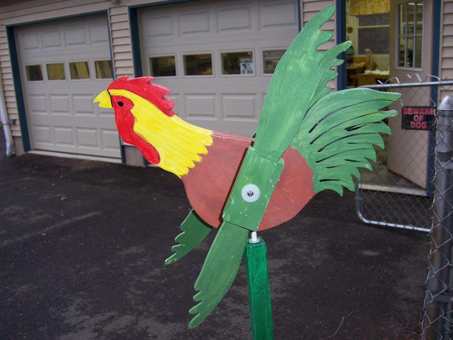 Handmade handpainted wooden Rooster Whirligigs