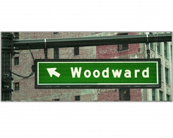 Items similar to Woodward Avenue Street Sign mounted photograph on Etsy