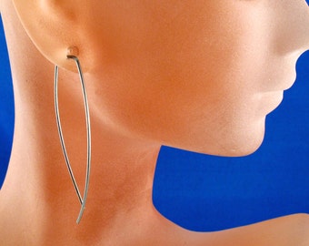 STERLING SILVER LOCKING hook earrings by CecileStewartJewelry