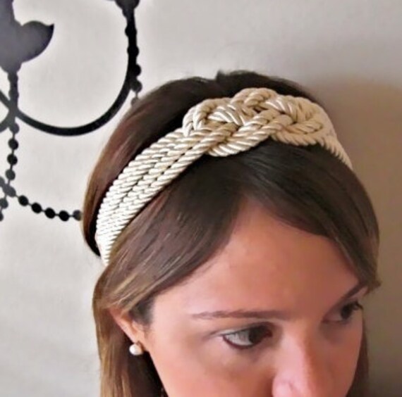Sailor knot headband nautical cotton rope